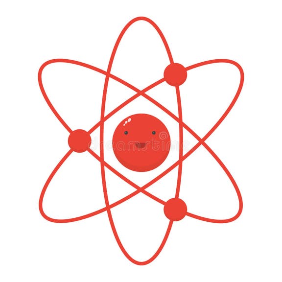 Atom is a Little Cute Character, Cute Molecule Flat Icon Stock ...