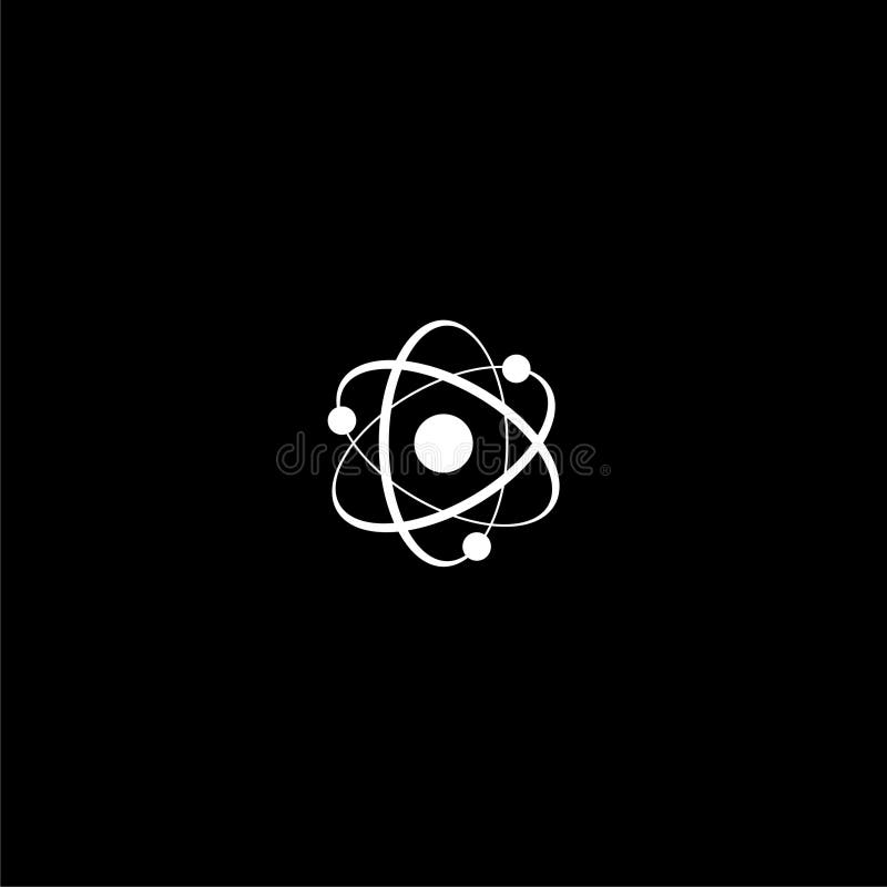 Atom Logotype Icon Isolated on Dark Background Stock Vector ...