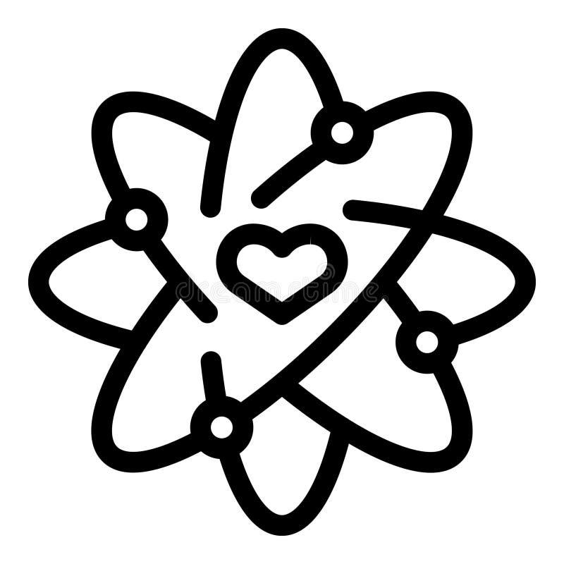 Atom of Love Connecting Science with Romance Stock Vector ...