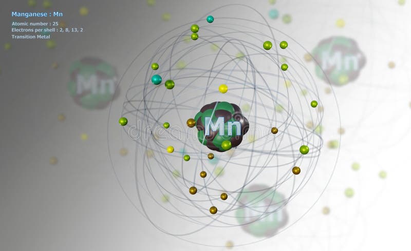 Manganese atom Bohr model stock vector. Illustration of laboratory ...
