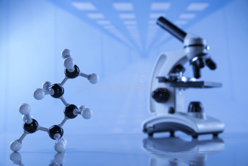 Atom, Microscope, Laboratory Background Stock Image - Image of ...