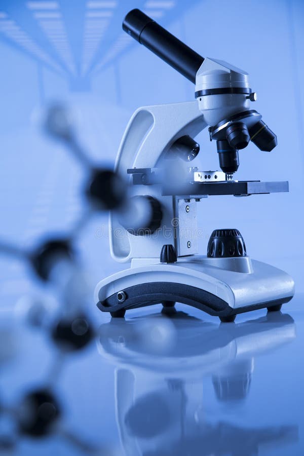 Atom, Microscope, Laboratory Background Stock Photo - Image of ...