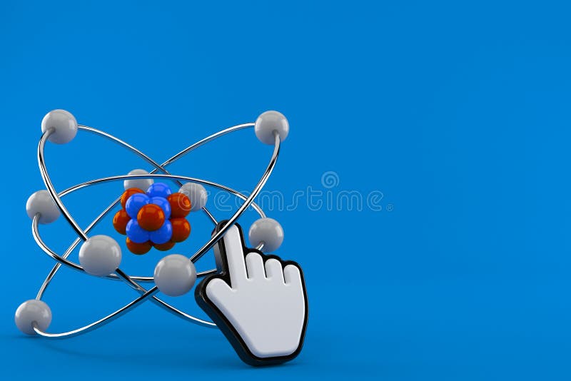 Atom mit Netz-Cursor stock abbildung. Illustration von chemikalie ...