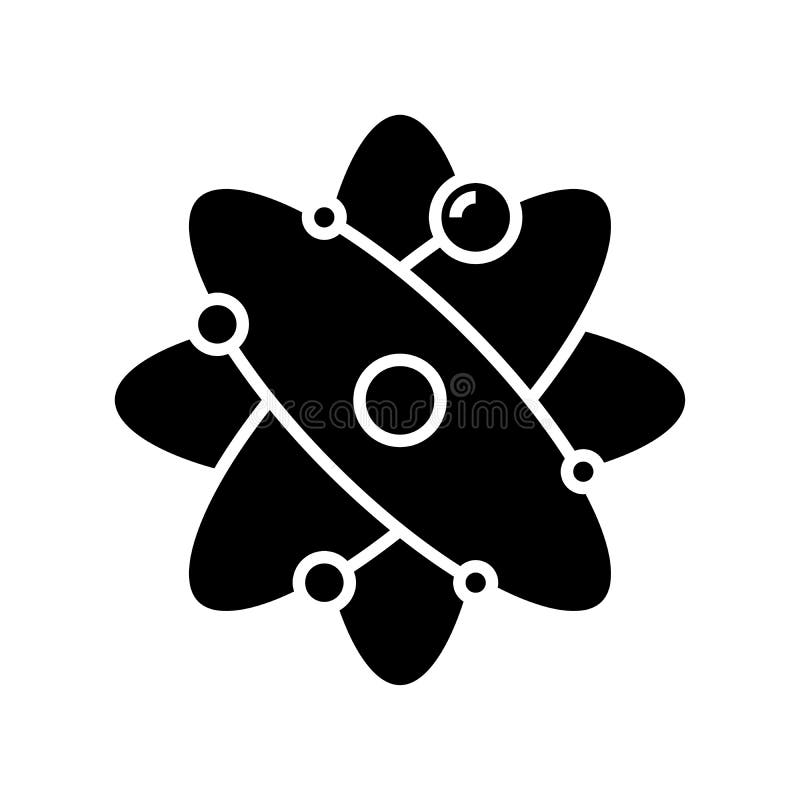 Atom Model Black Icon, Concept Illustration, Vector Flat Symbol, Glyph ...