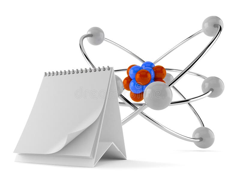 Atom Model with Blank Calendar Stock Illustration - Illustration of ...