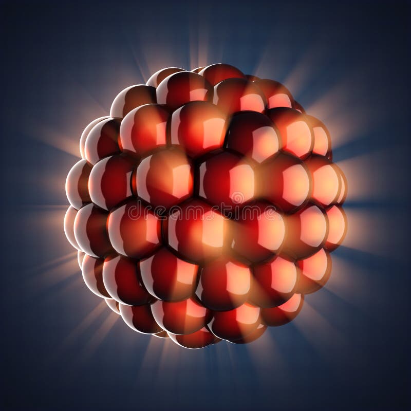 Atom Model on Blue Background Stock Photo - Image of globe, element ...