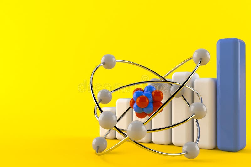 Atom model with chart stock illustration. Illustration of atomic ...