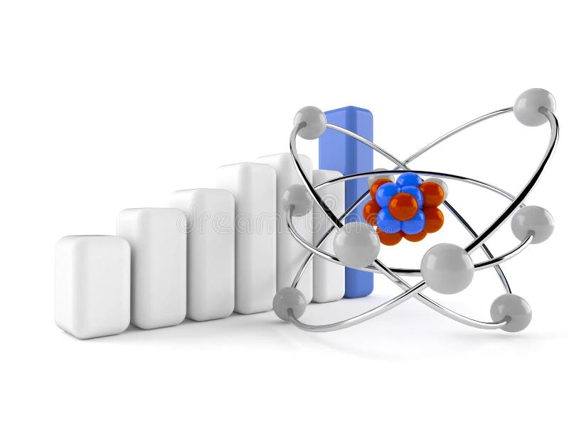 Atom model with chart stock illustration. Illustration of education ...