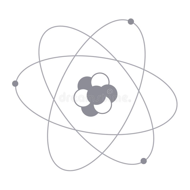 Atom Model. Electrons Rotating Around the Nucleus of an Atom. Flat ...
