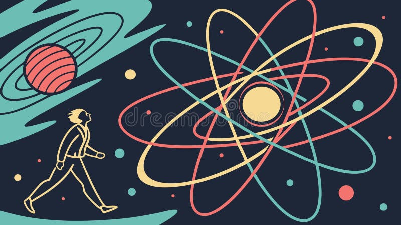 Atom Model Illustration, Science and Physics Concept Vector Design ...