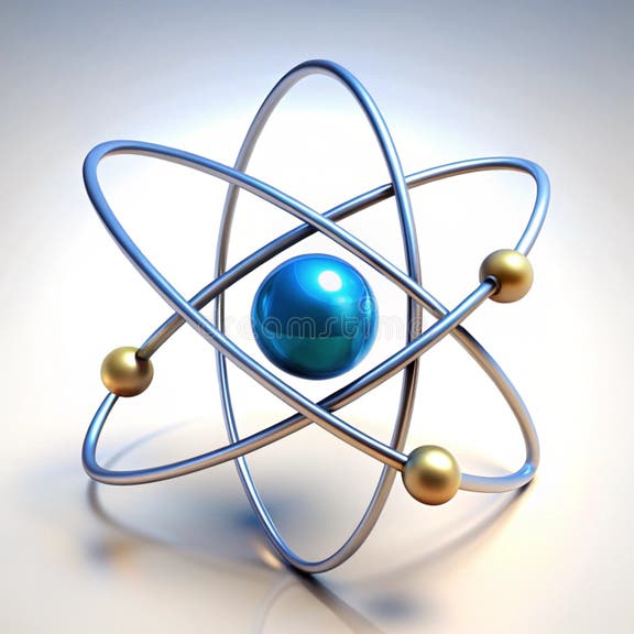 Atom Model Isolated on Plain Background Stock Illustration - Illustration of neutron, isolation ...