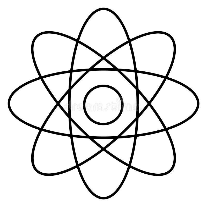 Atom Model Line Icon. Physics Symbol Stock Vector - Illustration of ...