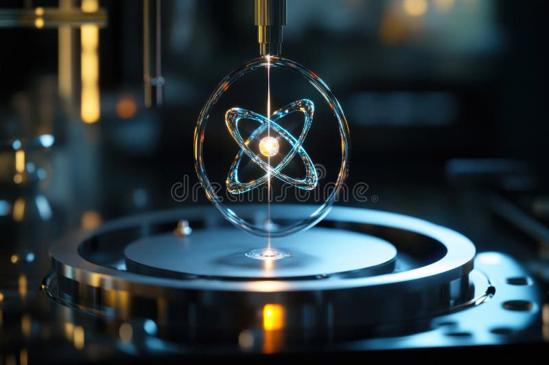 Unique Display of an Atom Model Suspended in a Laboratory Setting with ...