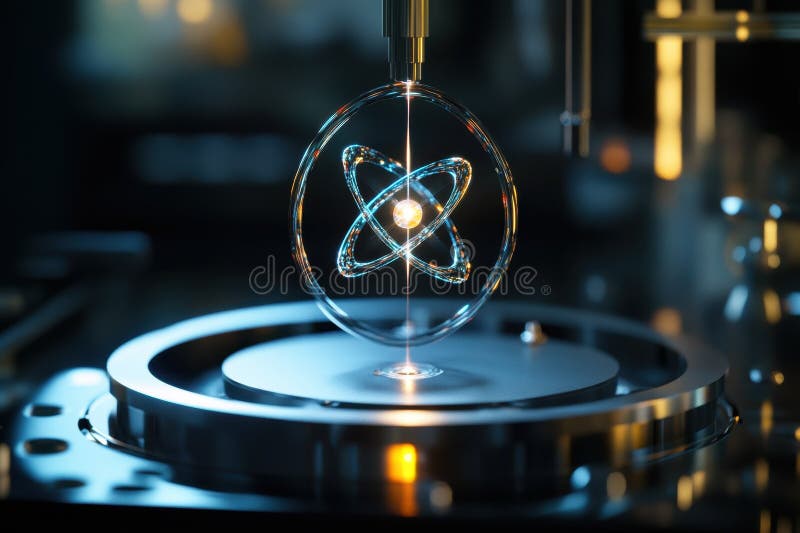 Unique Display of an Atom Model Suspended in a Laboratory Setting with ...