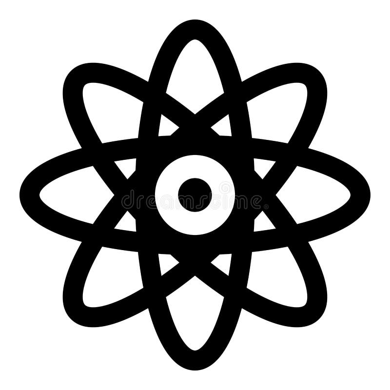 Atom Molecular Sign Icon Black Color Vector Illustration Flat Style ...