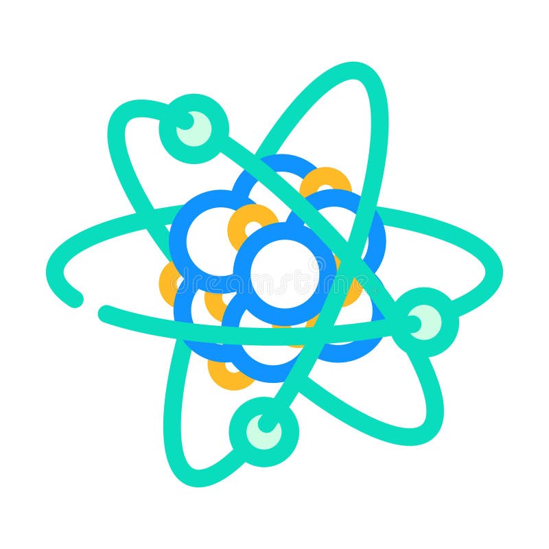Atom Molecular Structure Color Icon Vector Illustration Stock Vector ...
