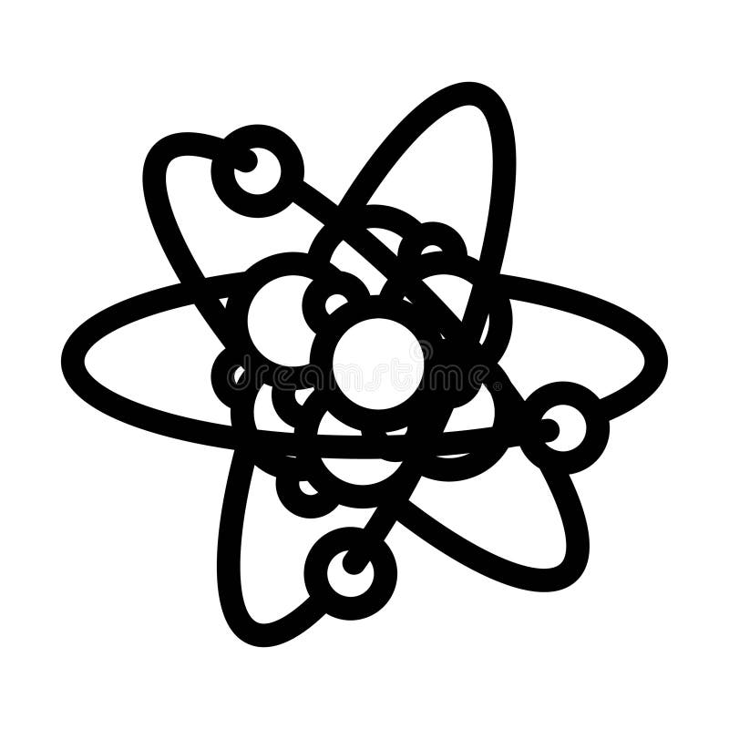 Atom Molecular Structure Line Icon Vector Illustration Stock ...