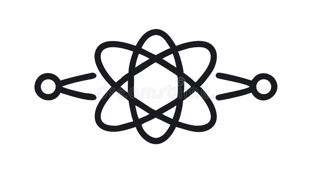 Atom Molecular Structure Outline Icon, Science Chemistry Physics ...