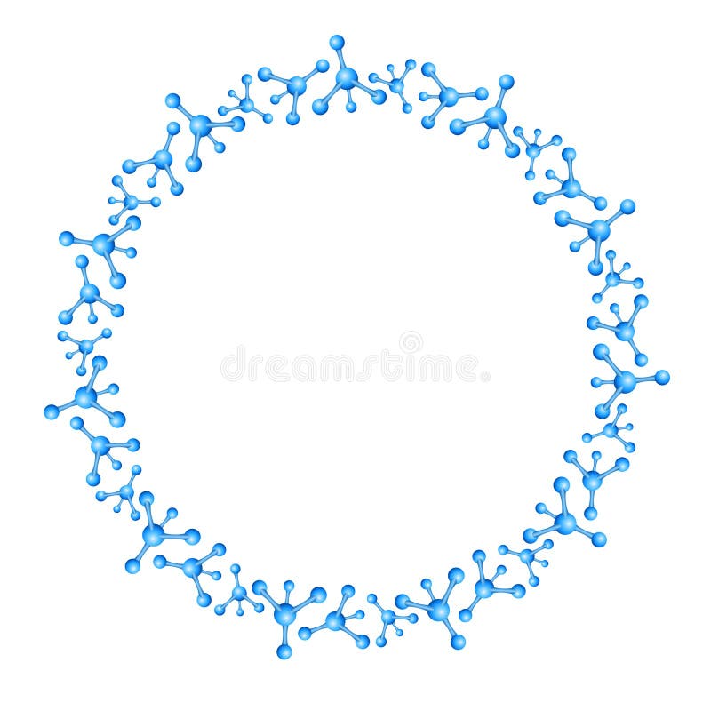 Atom and Molecule Art Drawn Round Frame Stock Vector - Illustration of ...