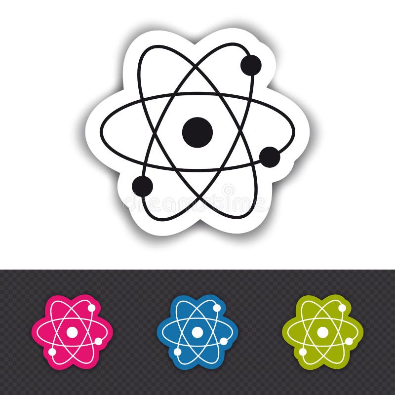 Atom Molecule Icon - Colorful Vector Illustration - Isolated on White ...