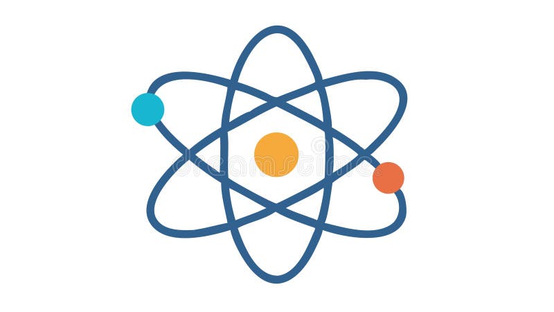 Atom or Molecule Icon in Flat Design Style, Science Graphic Element ...