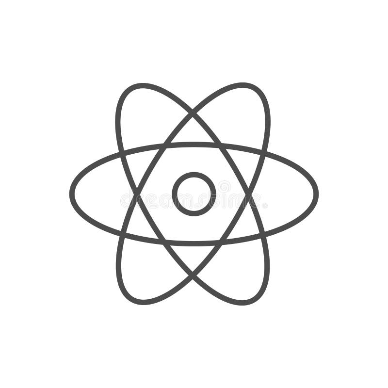 Atom Molecule Line Outline Icon Stock Vector - Illustration of ...
