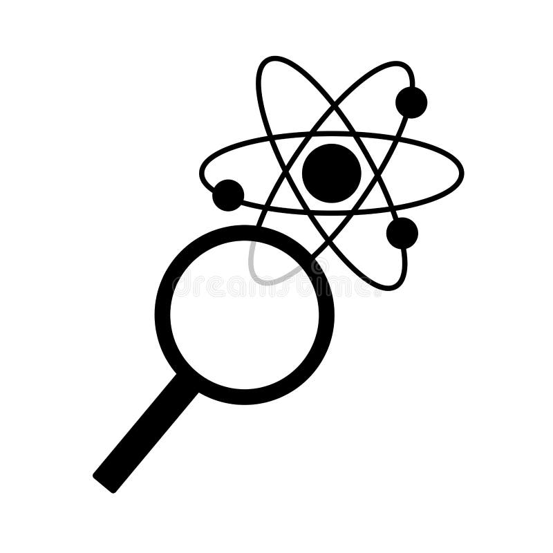 Atom molecule loupe stock vector. Illustration of flask - 141710199