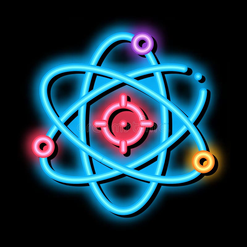 Atom Molecule Neon Glow Icon Illustration Stock Vector - Illustration ...