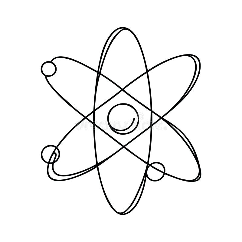 Atom Molecule One Continuous Line Design. Decorative Elements Drawn on ...