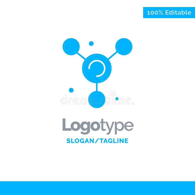 Atom, Molecule, Science Blue Solid Logo Template. Place for Tagline ...