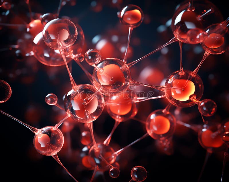 Atom or Molecule Structure on Digital Background Stock Illustration ...