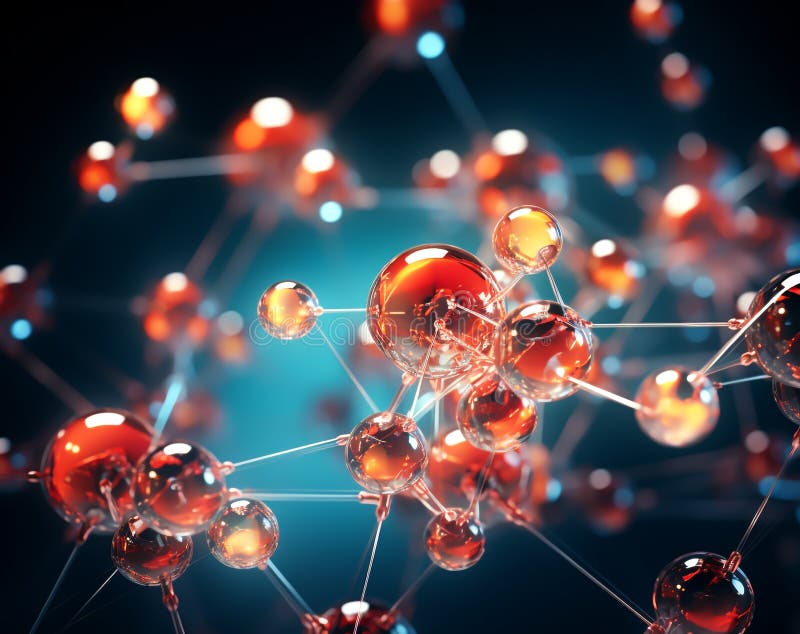 Atom or Molecule Structure on Digital Background Stock Illustration ...