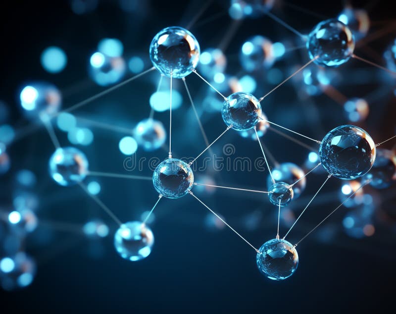 Atom or Molecule Structure on Digital Background Stock Illustration ...