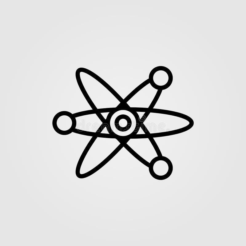 Atom Molecule Structure Icon in Line Design Style Stock Vector ...