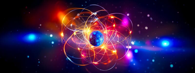 Abstract Atom Molecule Structure Under Microscope, Banner Made with ...