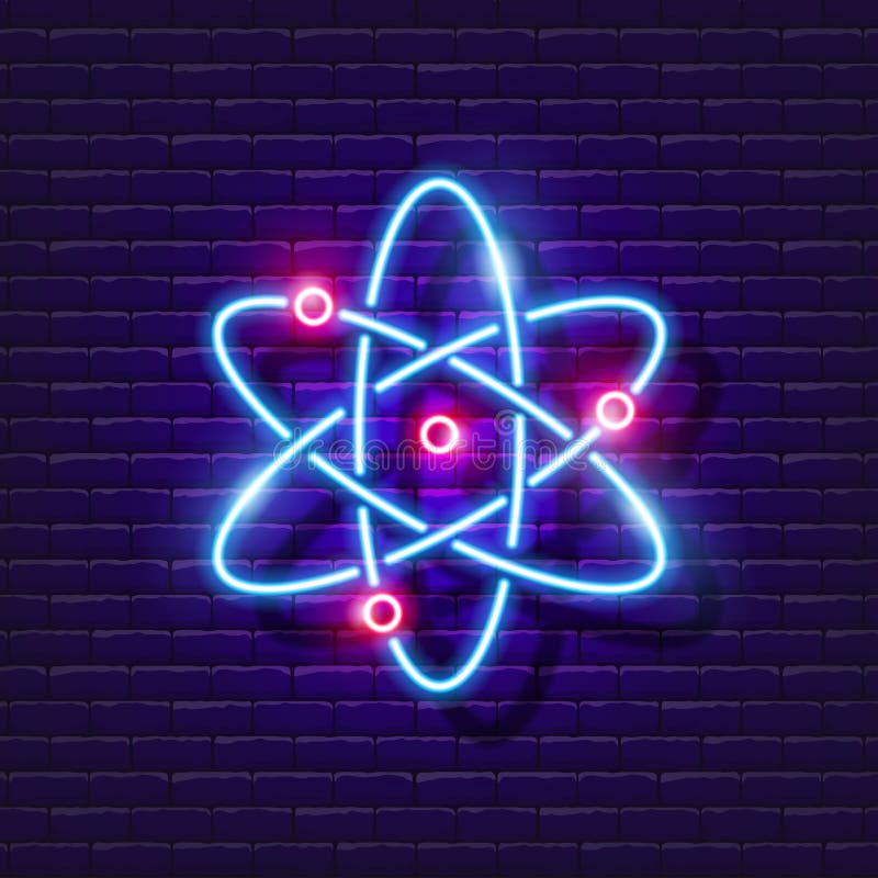 Physics Neon Label stock vector. Illustration of college - 152227008