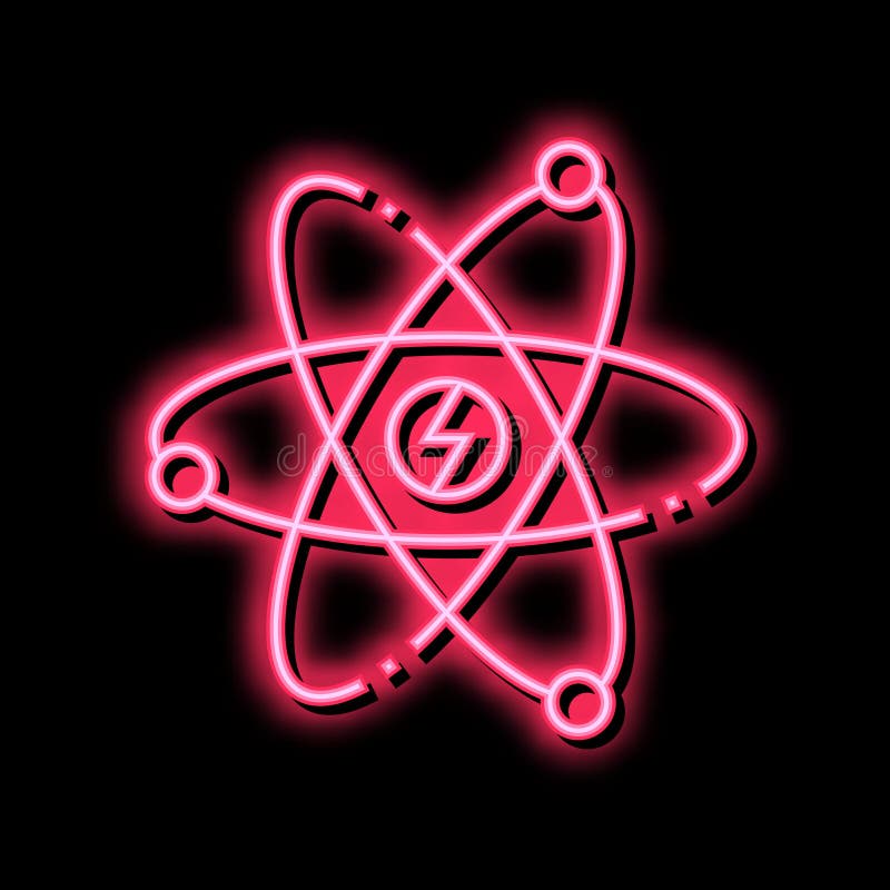 Atom Nuclear Energy Neon Glow Icon Illustration Stock Vector ...