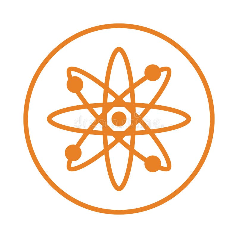 Atom, Nuclear, Physics, Research, Science, Technology Icon. Orange ...