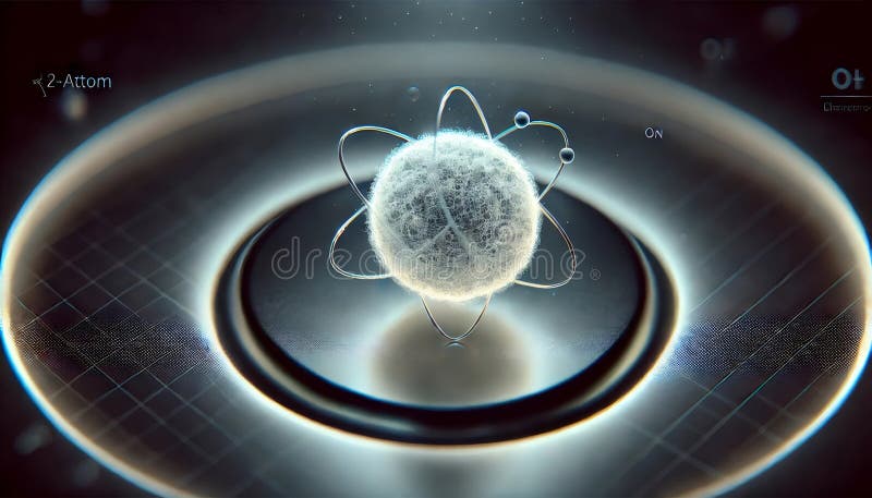 Atom Nucleus with Electrons Orbiting, Microscopic Quantum Physics ...
