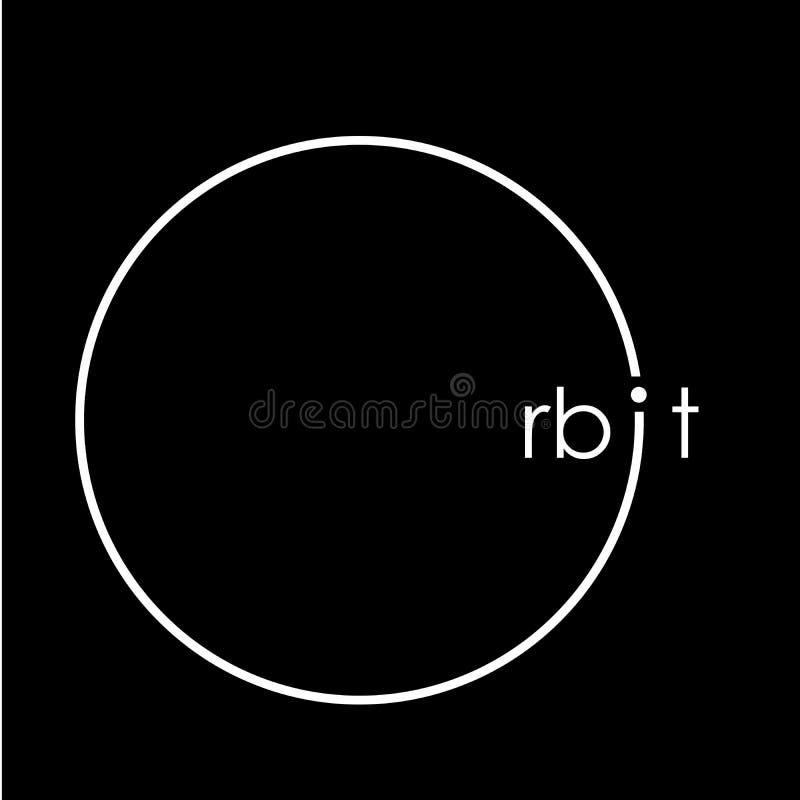 Atom Orbit Symbol on Black Square on the White Background Text with ...