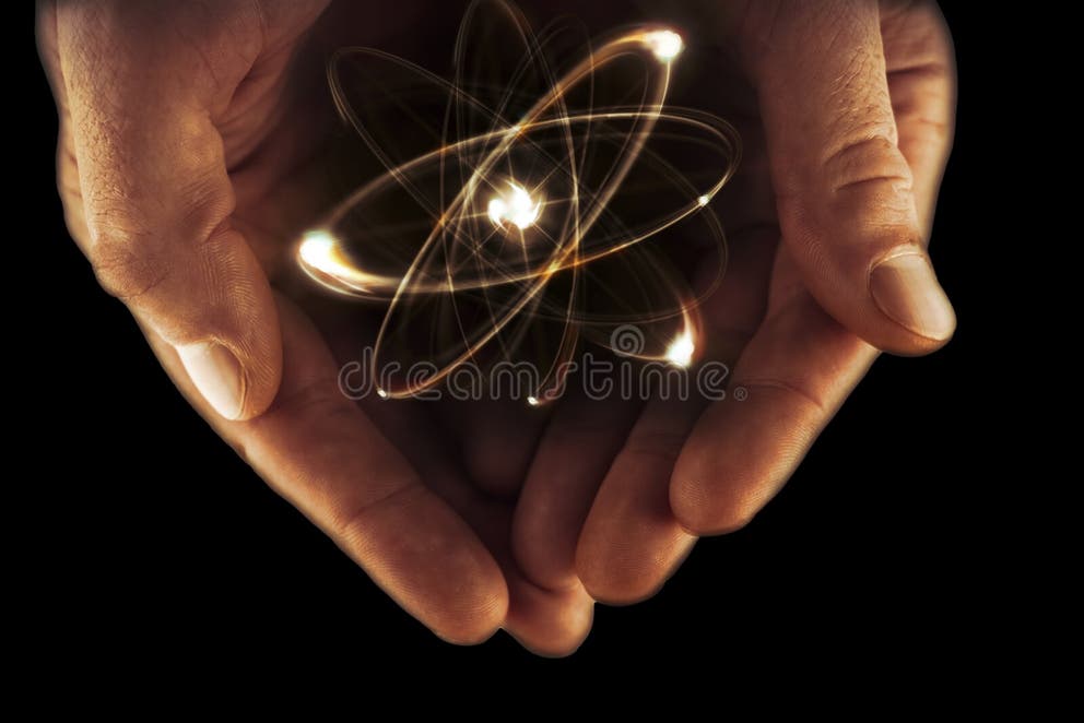 Partícula Atómica Mãos imagem de stock. Imagem de actinida - 60222981
