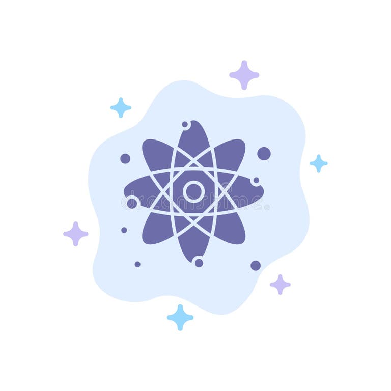 Atom, Particle, Molecule, Physics Blue Icon on Abstract Cloud ...