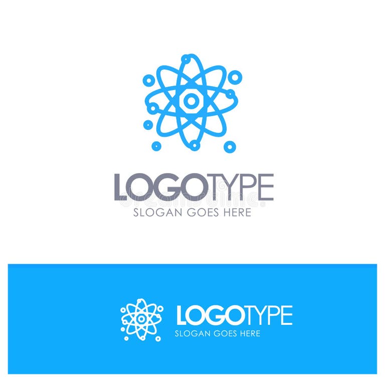 Atom, Particle, Molecule, Physics Blue Outline Logo Place for Tagline ...
