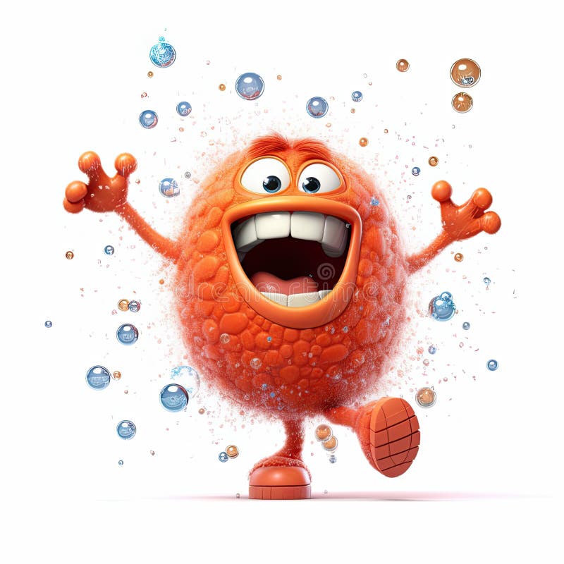 Atom with Particles Surrounding it, Cartoon Character Stock ...