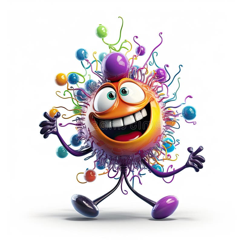 Atom with Particles Surrounding it, Cartoon Character Stock ...