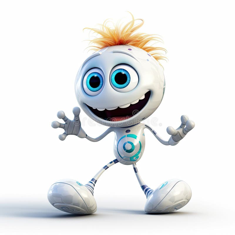 Atom with Particles Surrounding it, Cartoon Character Stock Photo ...