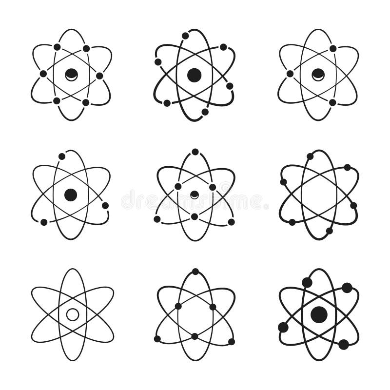 Atom or Proton Nucleus, Science Technology, Molecular Sign Symbol ...