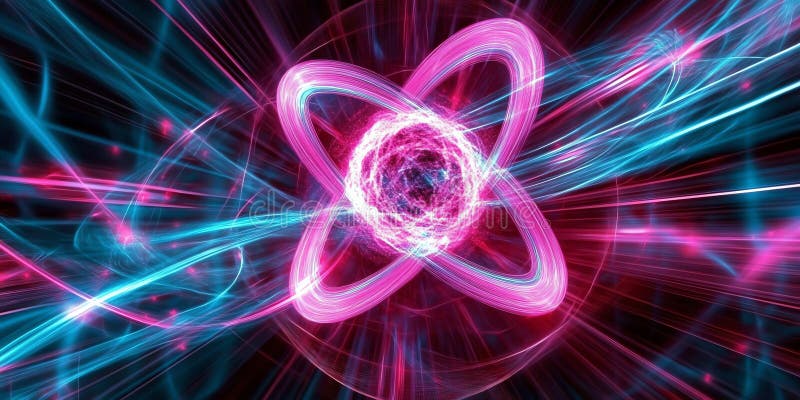 Atom with Protons and Electrons, AI Generated Stock Illustration ...