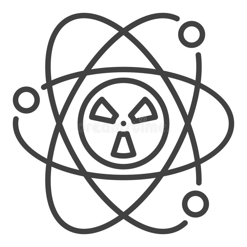 Atom with Radiation Vector Renewable Nuclear Energy Thin Line Icon or ...