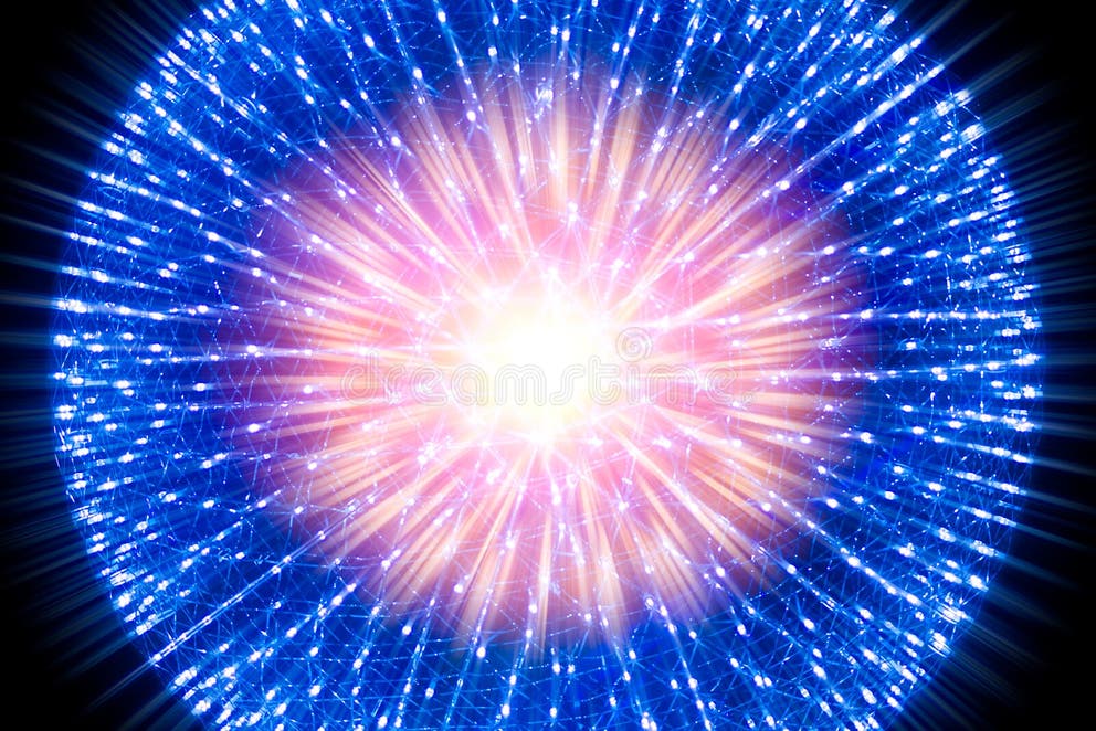 Atom Ray Radiation Light Science Illustration Concept. Stock Image ...